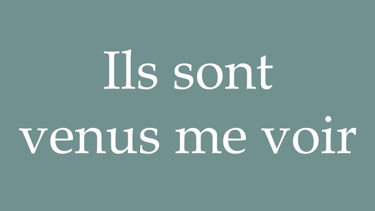 How to Pronounce ''Ils sont venus me voir'' (They came to see me ...