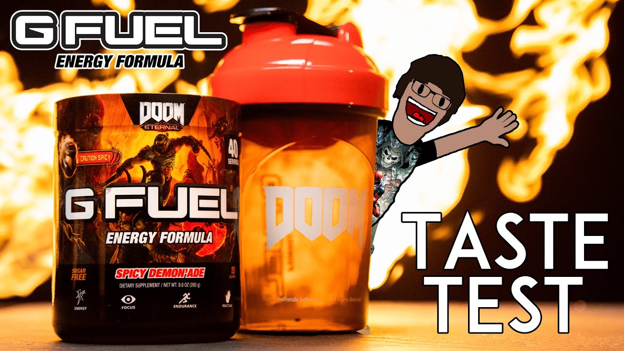 DOOM Eternal Spicy Demon'ade Gfuel Flavor(Unboxing and Taste Test ...