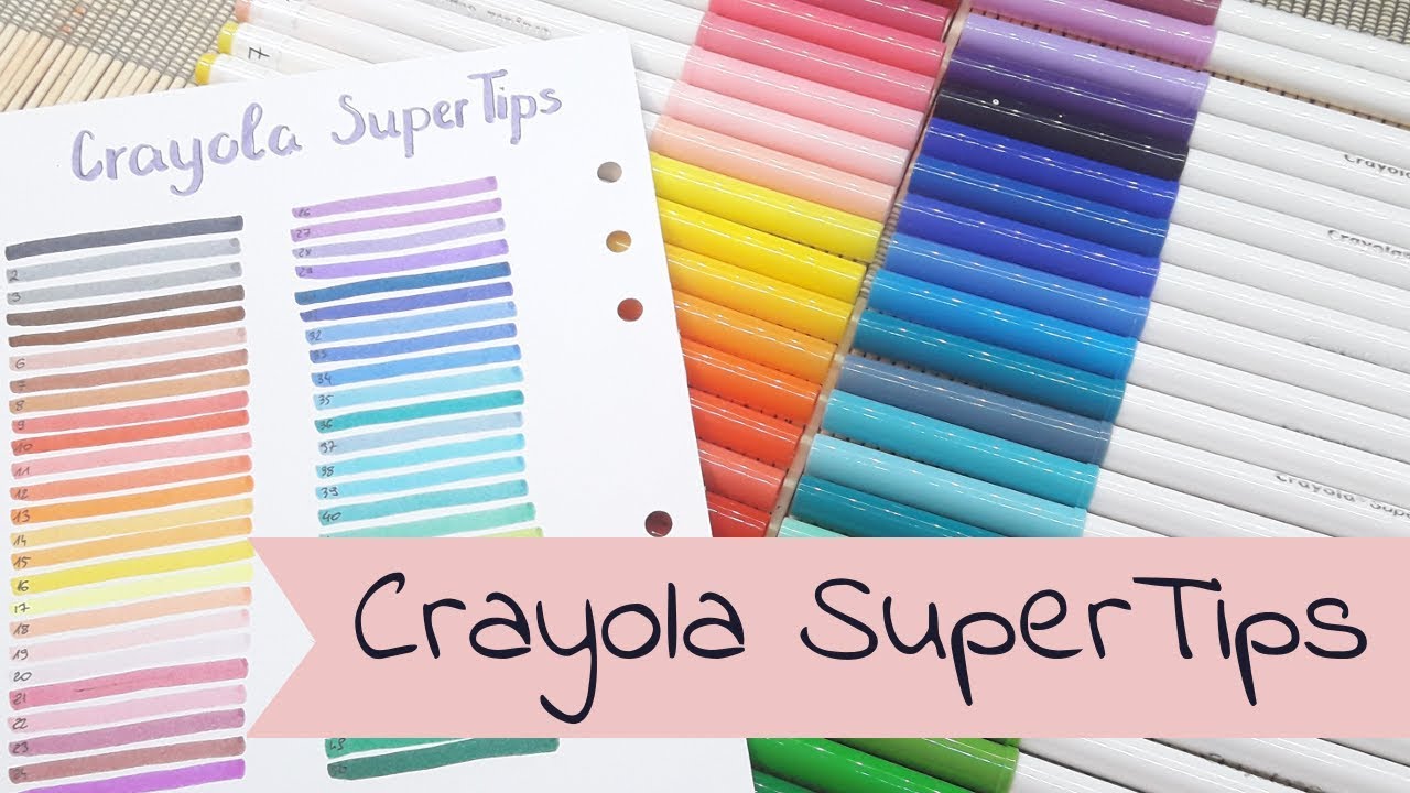 Pisaki Crayola SuperTips 50 kolorów HD - YouTube