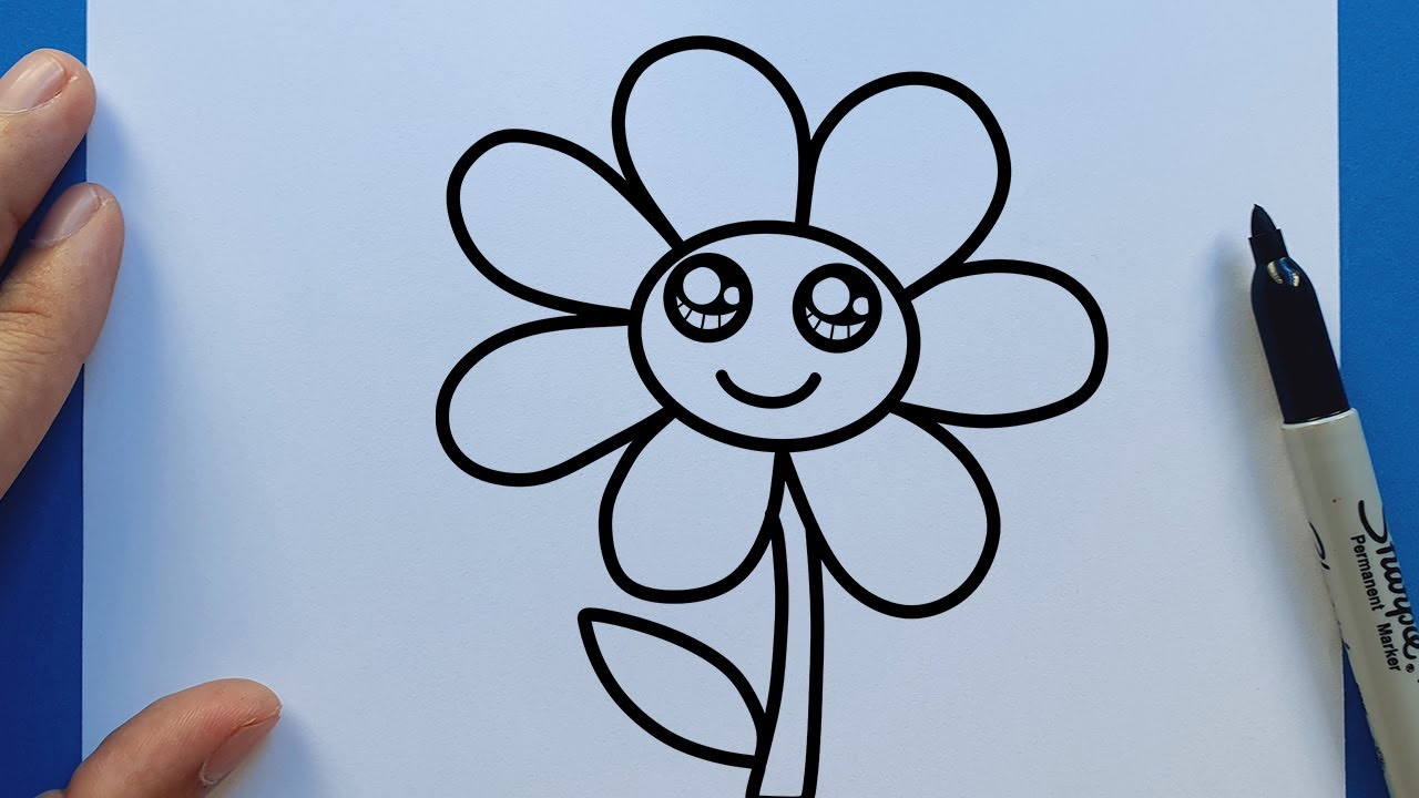 Cómo dibujar una flor para principiantes | Dibujo De Flor Sencillo ...