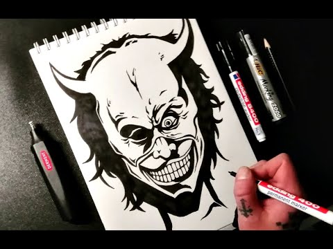 Drawing the BLACK PHONE Killer Mask - YouTube