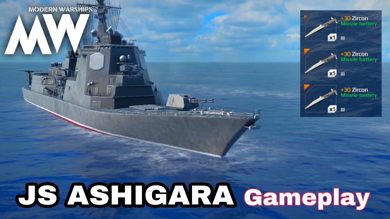 Modern Warships: JS ASHIGARA destroyer.. online match gameplay. - YouTube