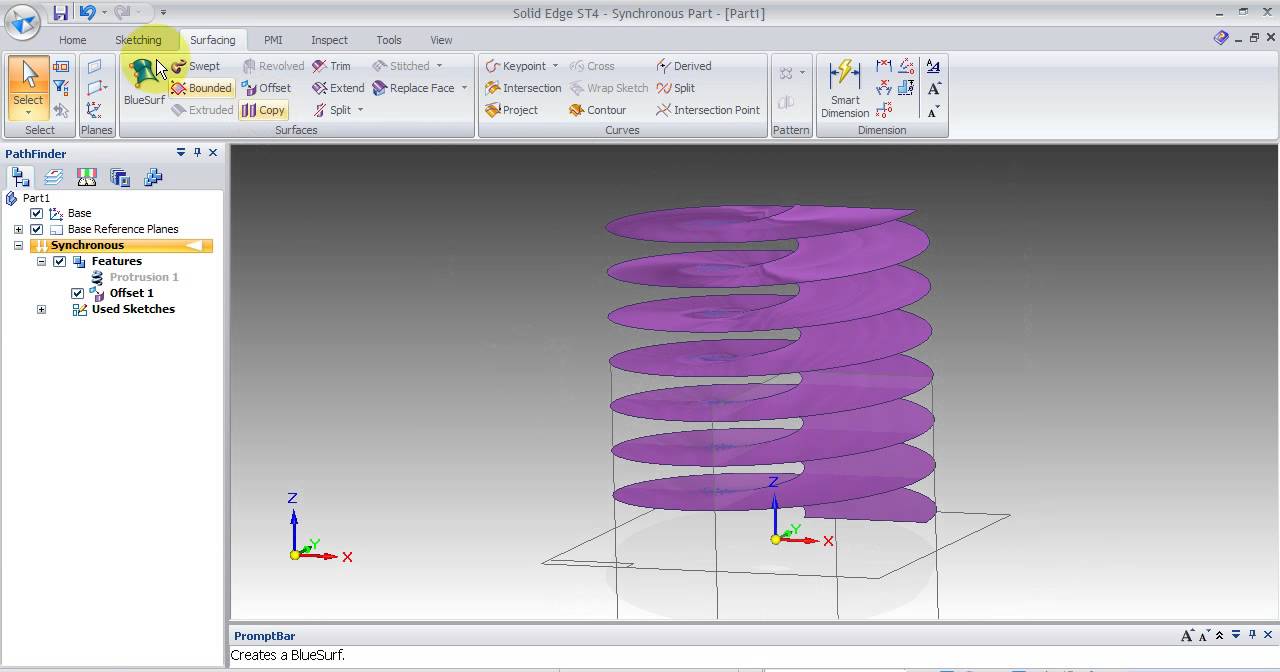 Video Tutorial on Helical Conical (Tapered) Spring in SolidEdge ST4 ...