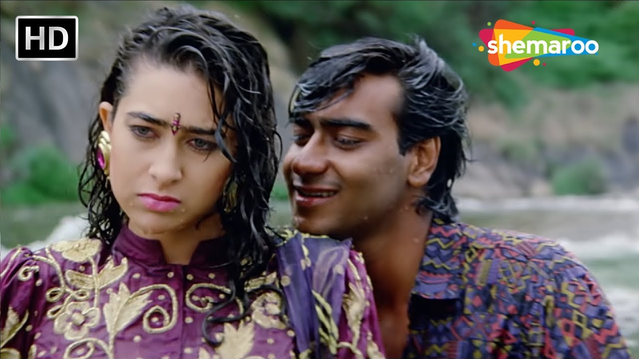 Pyar Ke Kaagaz Pe | Jigar (1992) | Ajay Devgan, Karisma Kapoor | Abhijeet | Sadhana Sargam Songs ...