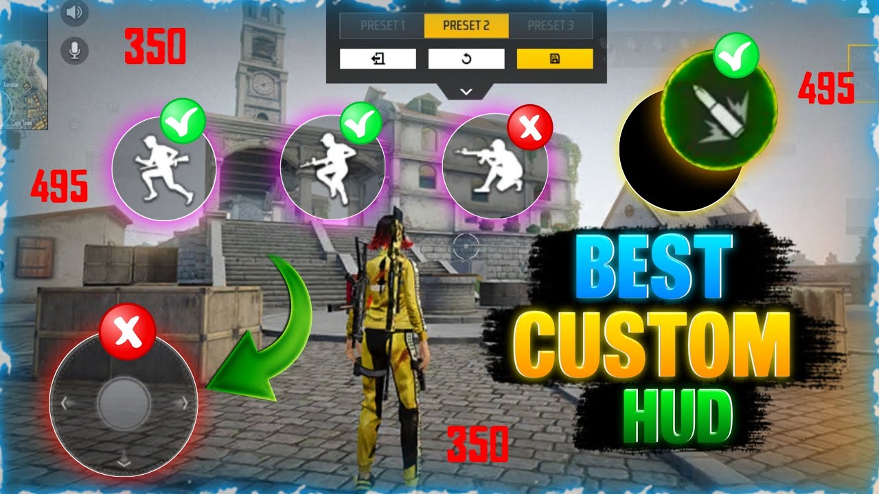 Free fire custom HUD settings 🔥 || Best custom HUD setting || Headshot setting || Garena free ...
