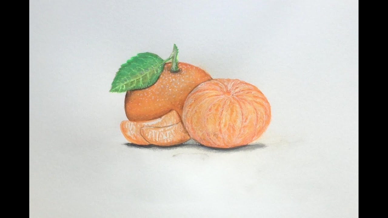 How to draw an Orange in Watercolor Pencil , step by step shading ...