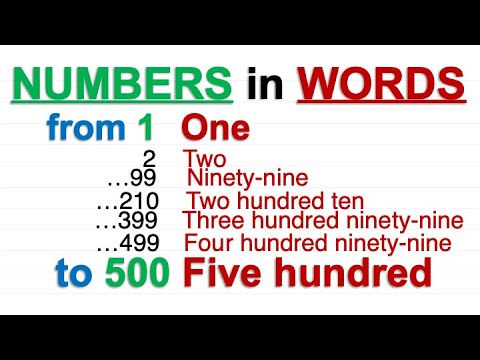 Numbers in Words 1 to 500 - YouTube