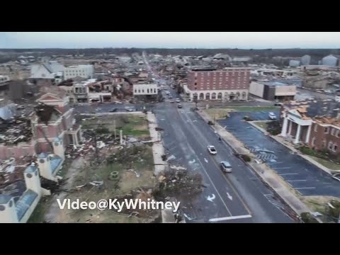 Mayfield, Kentucky tornado storm damage drone video - YouTube