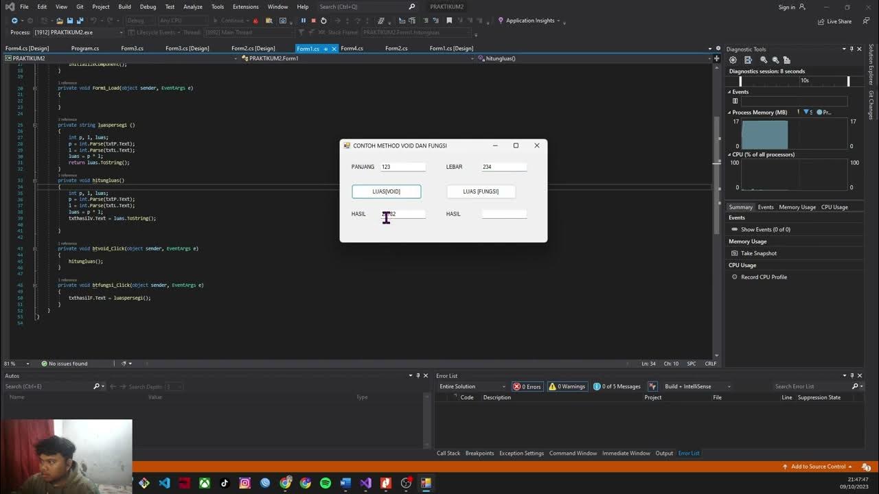 video laporan praktikum pertemuan 2 Pemrograman Framework (.Net) - YouTube