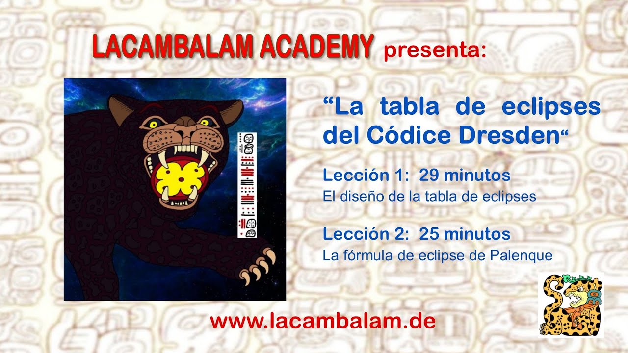 Infovid 10 ESP Tabla de eclipses Dresden Codex - YouTube