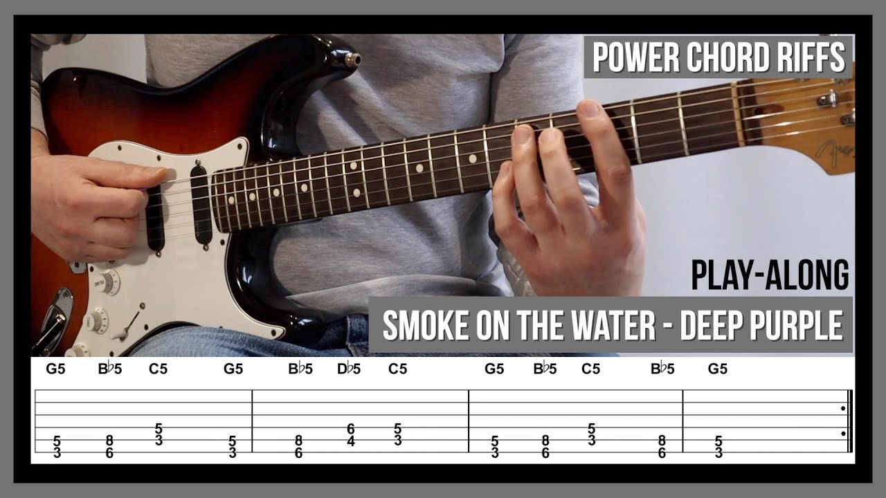 Smoke on the Water (TAB) - Power Chord Guitar Riffs - Deep Purple - YouTube