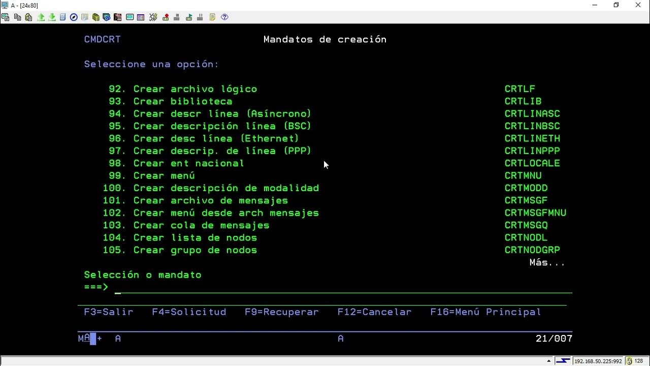 Navegar en POWER de IBM menús y comandos CLASE DE MIS CURSOS - YouTube