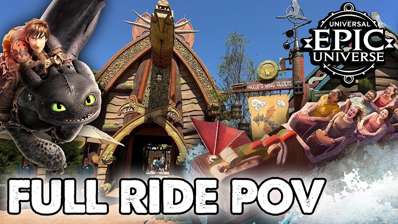 Hiccup's Wing Gliders Roller Coaster - Full Ride POV from Universal ...