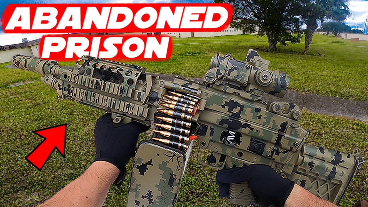 Abandoned Prison Airsoft LMG Gameplay! - Taking My Friend To Play ...
