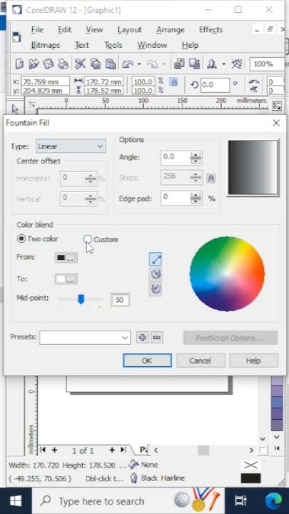 how to make gradient colour in corel draw 12 #shorts #video - YouTube