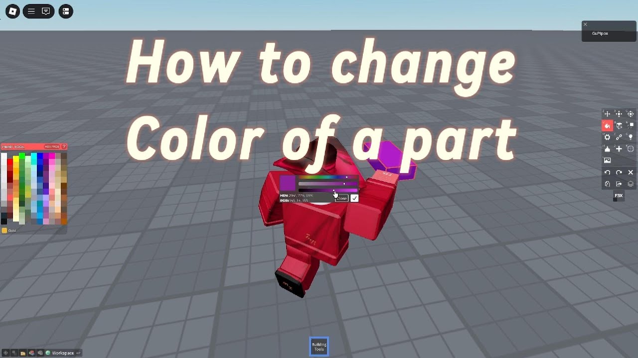 Roblox MAS(Make a Server) how to change color of a part with Btools(F3X ...