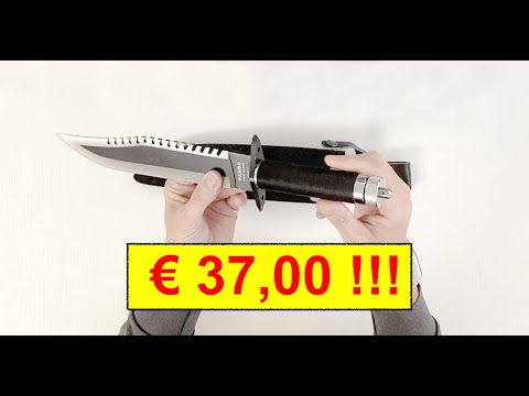 Rambo II knife - Unboxing and paper cutting of VERY CHEAP First Blood II knife REPLICA