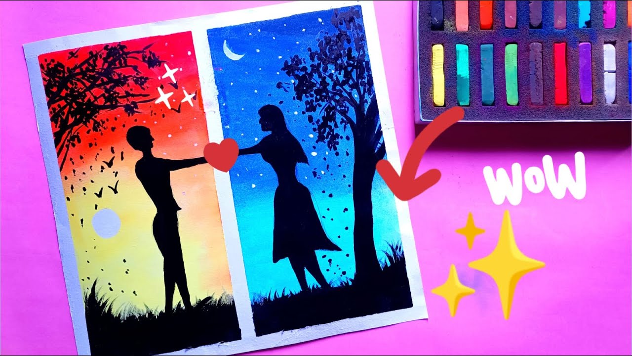Beautiful love sharing 💑soft pastel drawing tutorial || RDS DRAWING ...