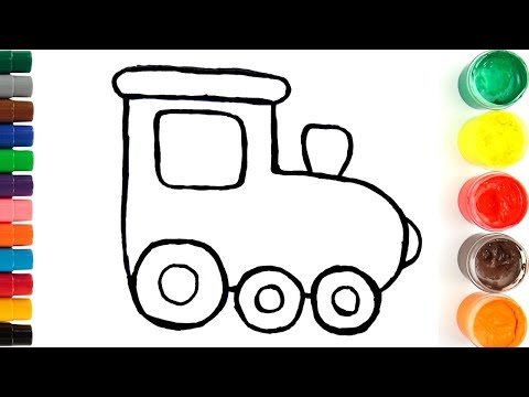 Animated Draw Toy Train coloring pages Learn Colors for kids | BoBo Art