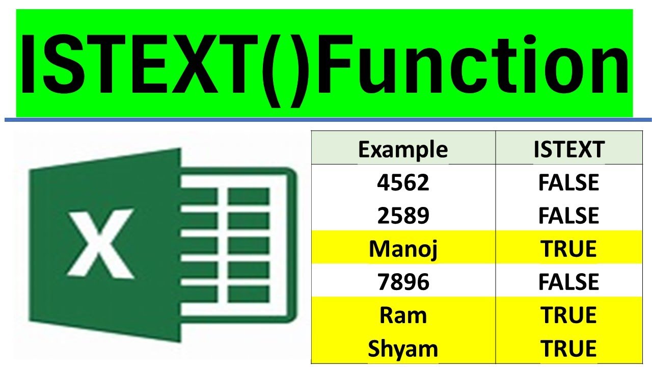 ISTEXT Function#Excel ISTEXT Function#ISTEXT Function in Excel in Hindi ...