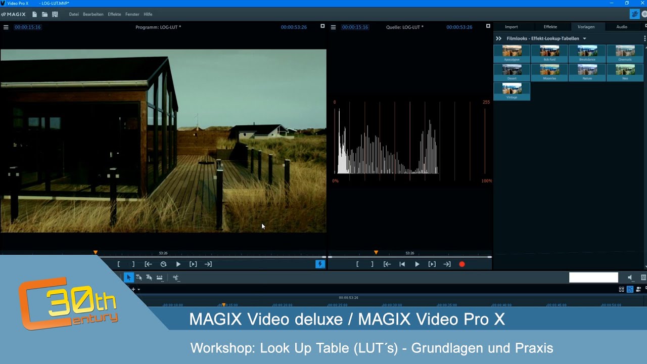 MAGIX Pro Video X12 - LookUpTable (LUTs) & Log-Profiles in der Praxis ...