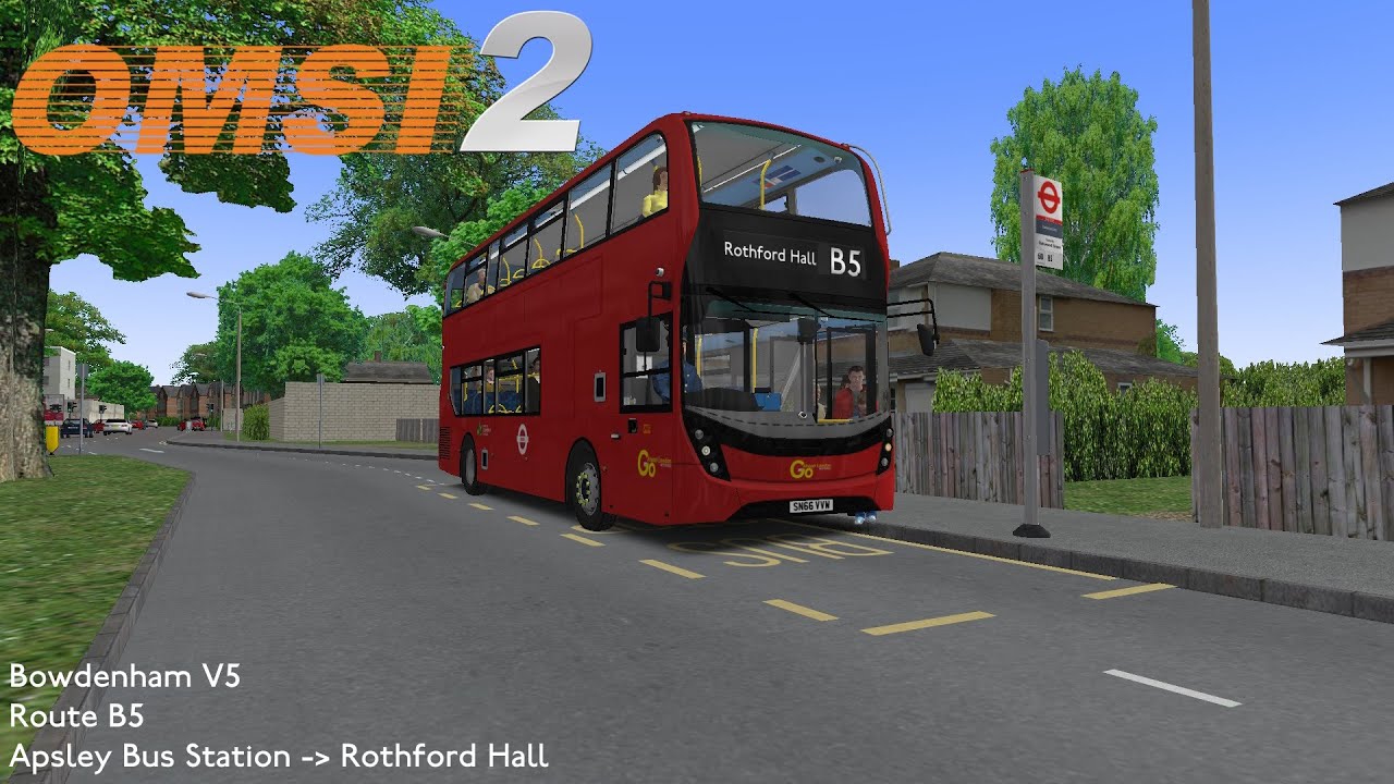 OMSI 2 - Bowdenham V5 Route B5 to Rothford Hall - YouTube