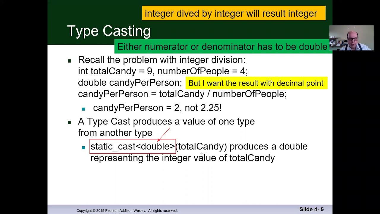 Savitch C++ Chapter 4 section 2 - Part 2 - Type Casting - YouTube