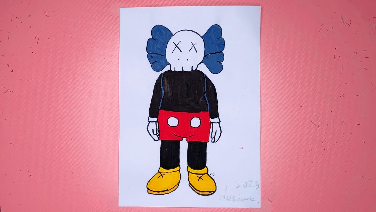 Como dibujar a Kaws Mickey Mouse - YouTube