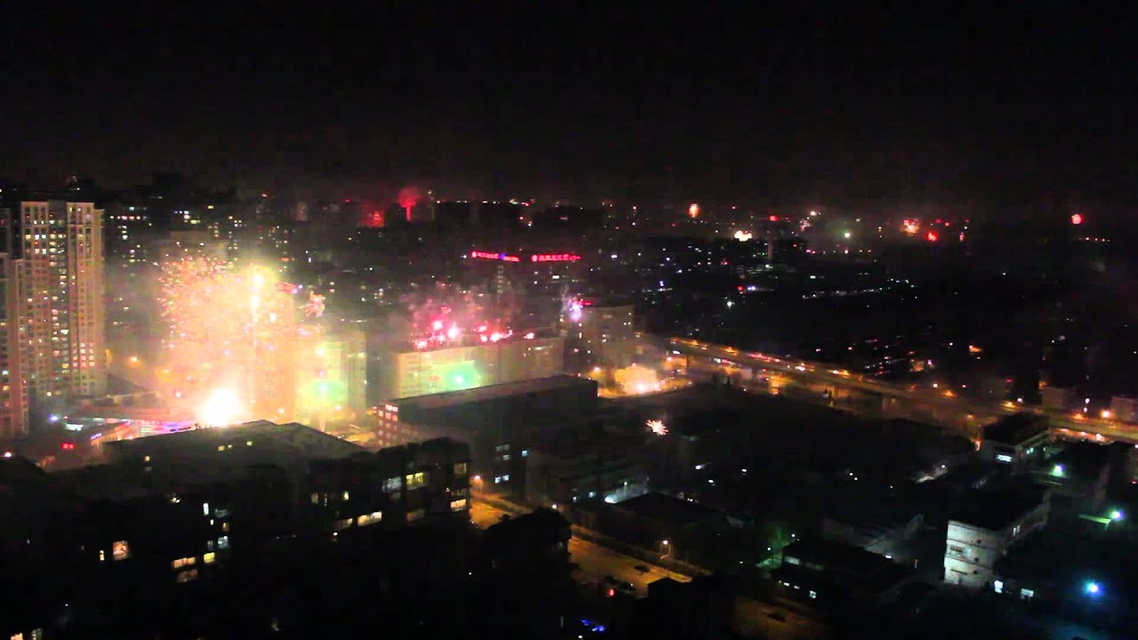 2012 Beijing Fireworks on Chinese (Lunar) New Years Eve! (sky view ...
