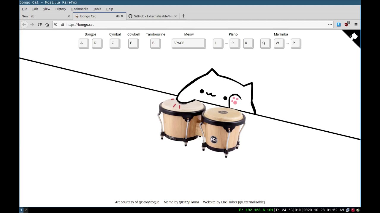 Bongo Cat plays you the song of his people - YouTube