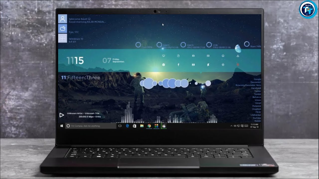 SPACE Desktop Theme Make Windows Look Batter - YouTube
