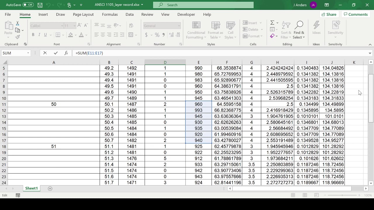 Excel computation for layer record evaluation - YouTube