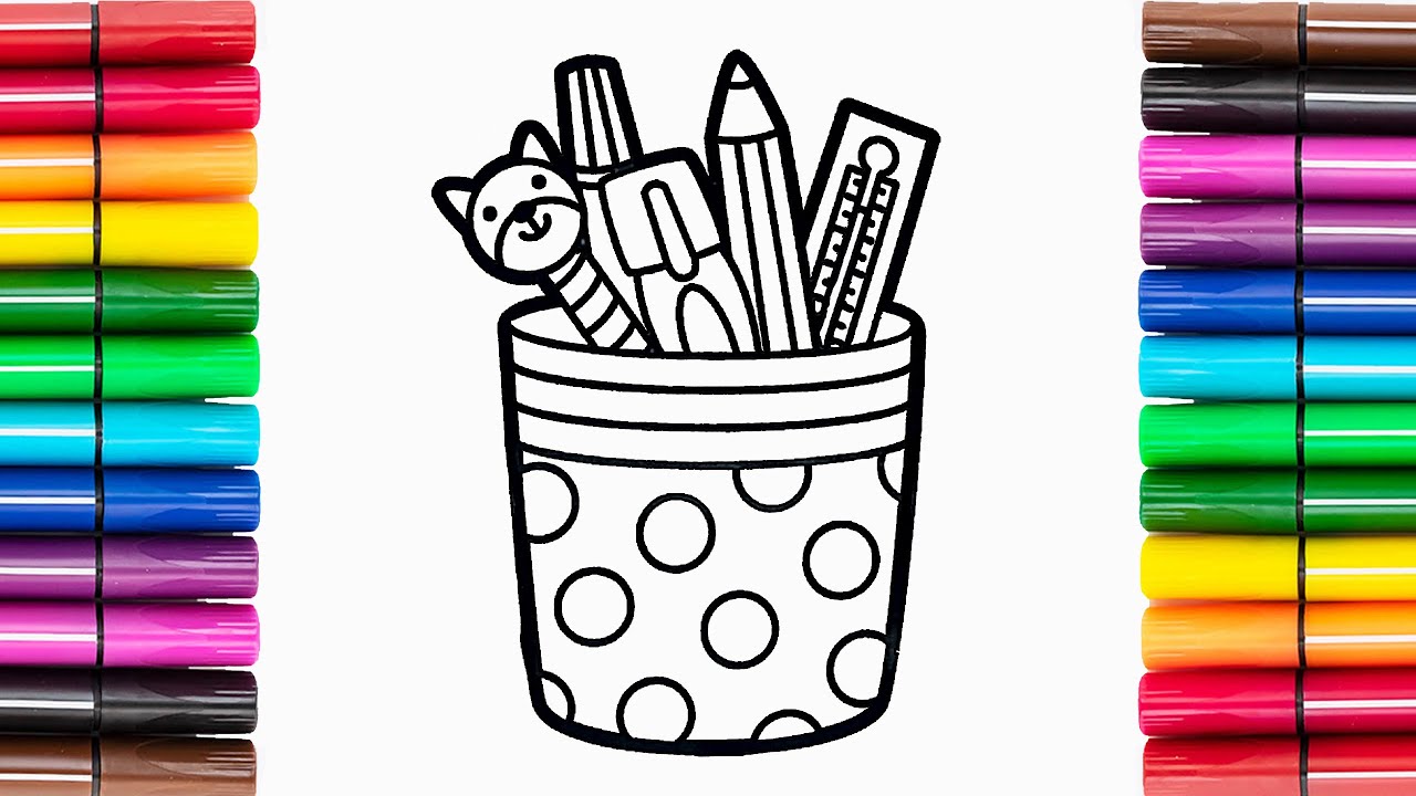 Learn colors with kids and color a picture together Educational video ...