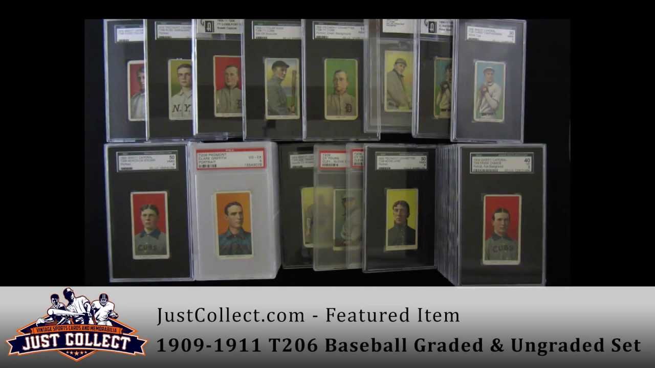 1909-1911 T206 Baseball Tobacco Cards Graded & Ungraded Set of 520 ...