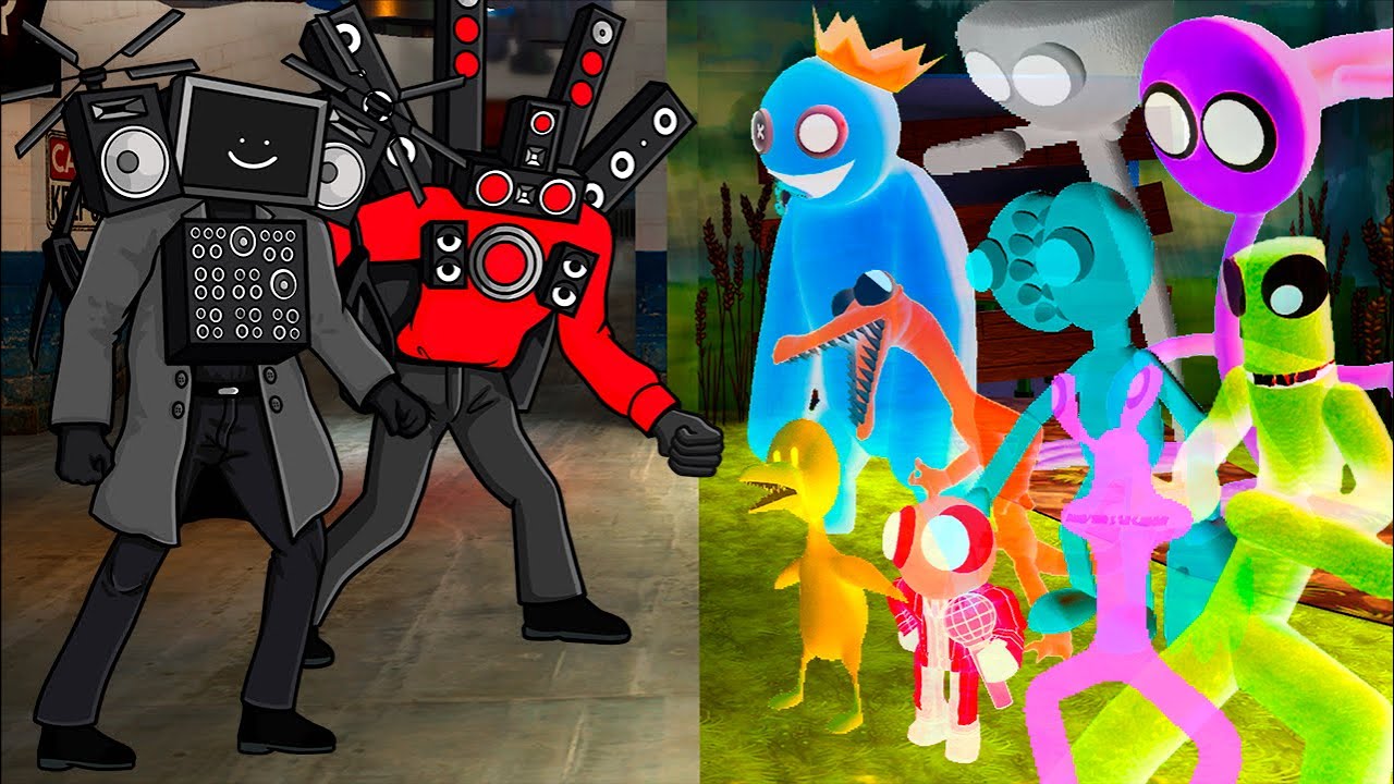 FNF Ghost Rainbow Friends VS Titan Speakerman & Titan TV Man | Friday ...