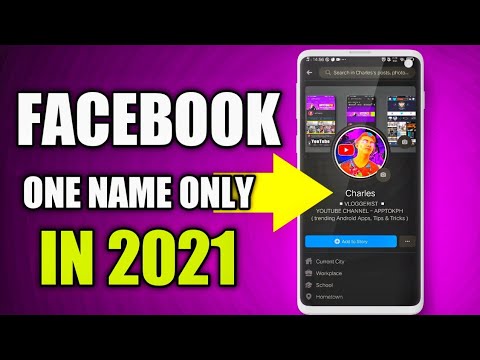 FACEBOOK ONE NAME CHANGE in 2021 - YouTube