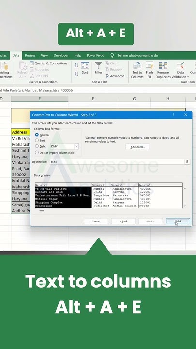 Effortless Text Splitting Excel Column Shortcut 🔠🔀🔢 Exceltips Excel Ytshorts Youtube