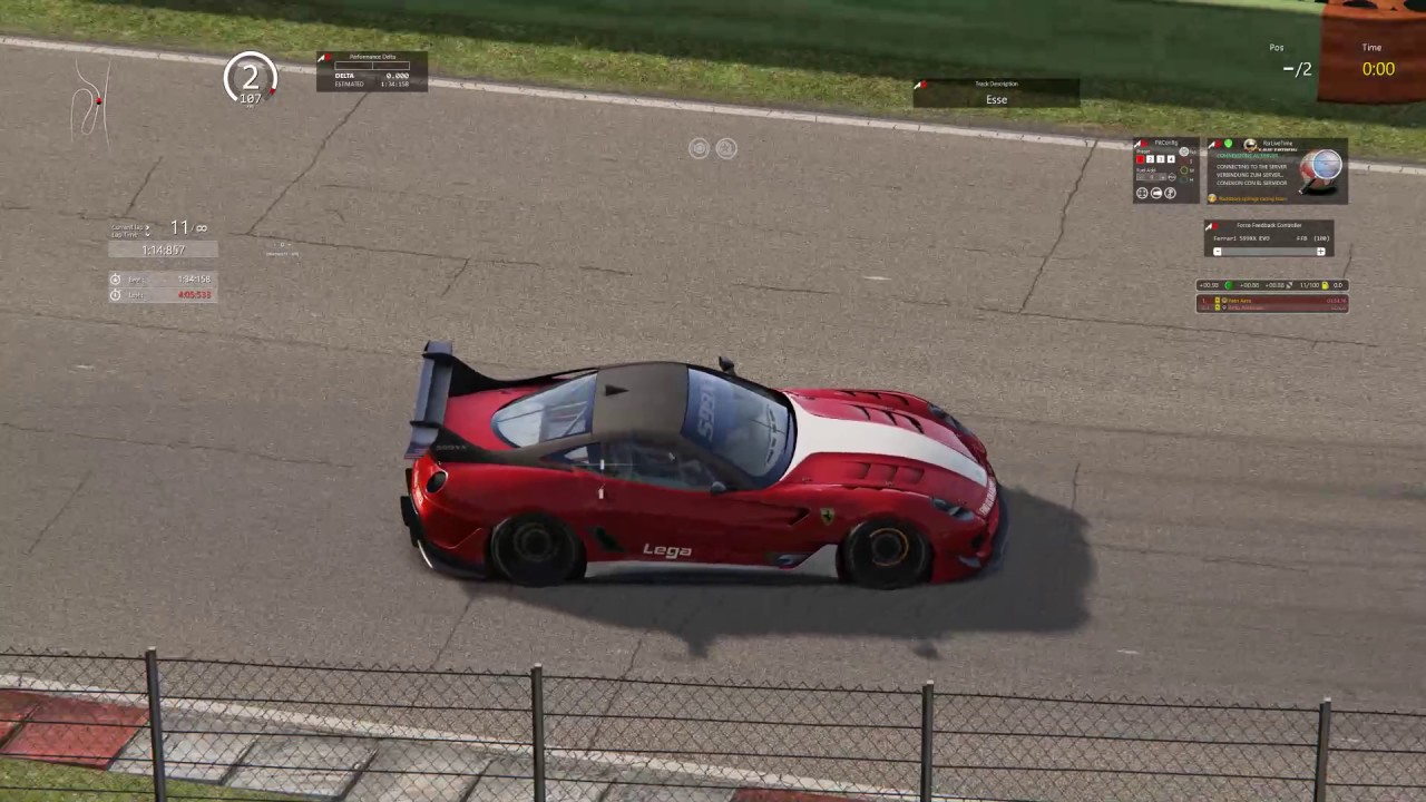 Assetto Corsa - Ferrari 599XX evo @ Vallelunga - YouTube