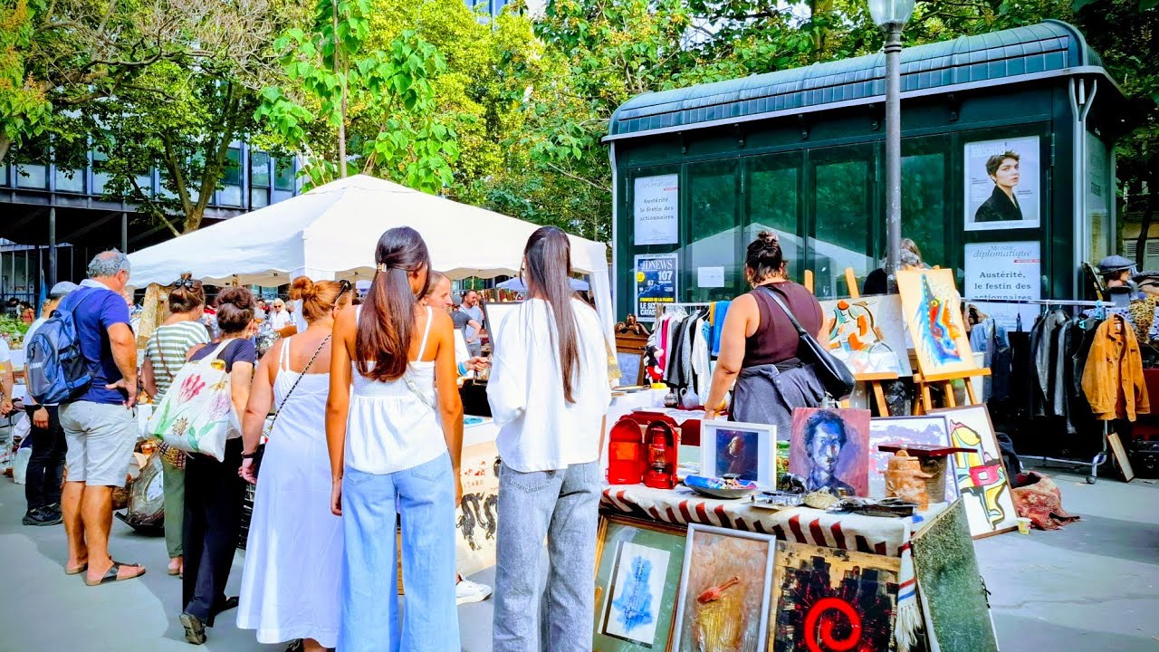 Paris France🇨🇵FLEA MARKET in PARIS🔥MARCHÉS aux puces🪑STREET sale Walk ...