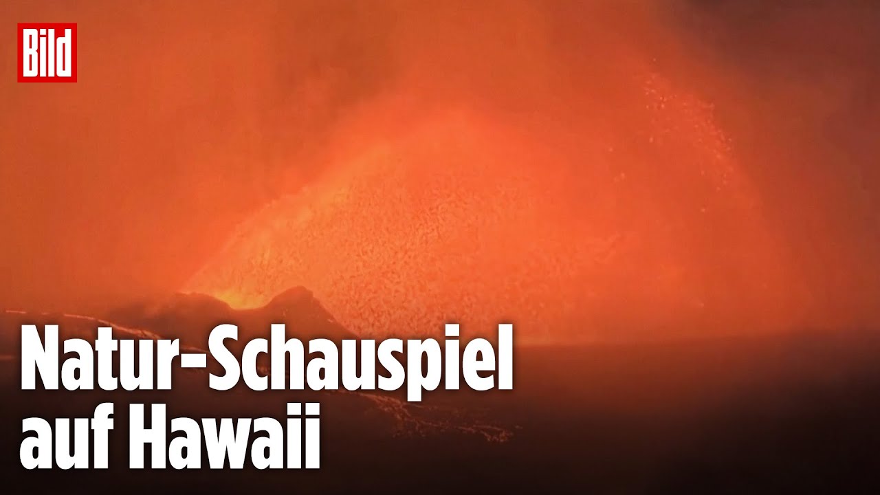 Hawaii: Mega-Vulkan Kilauea spuckt wieder Lava-Fontänen - YouTube