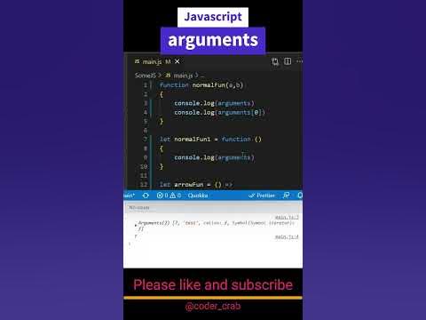 arguments object in javascript #shorts - YouTube