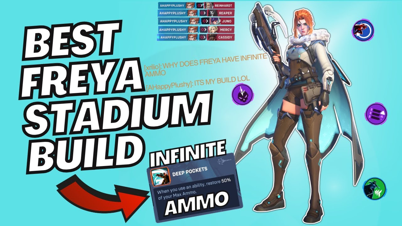 This INFINITE AMMO FREYA STADIUM BUILD is BROKEN (Overwatch 2) - YouTube