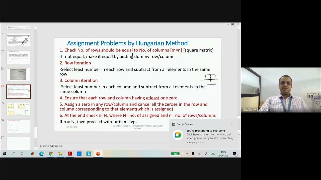 Introduction to Hungarian Method Assignment Problem (operations ...