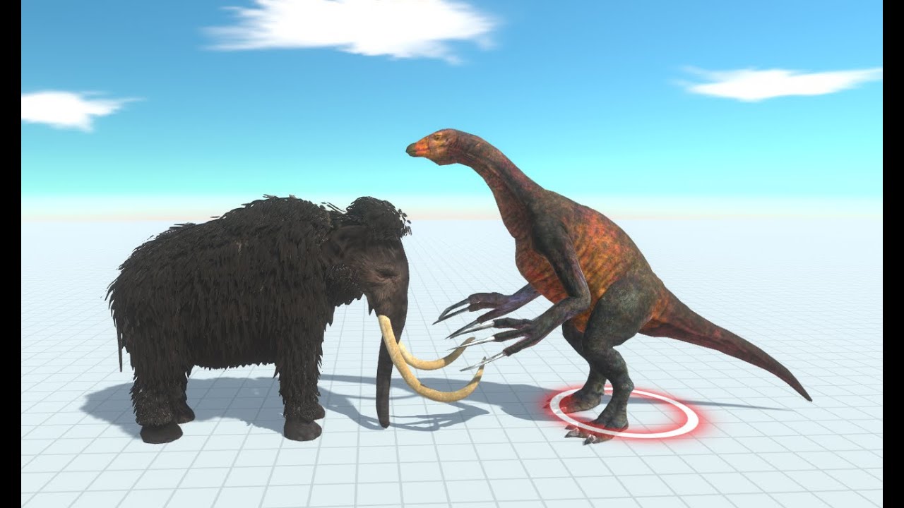 [Voly Mammoth vs Thezirinosaurus] Monster Simulator Doing Fight, Animal ...
