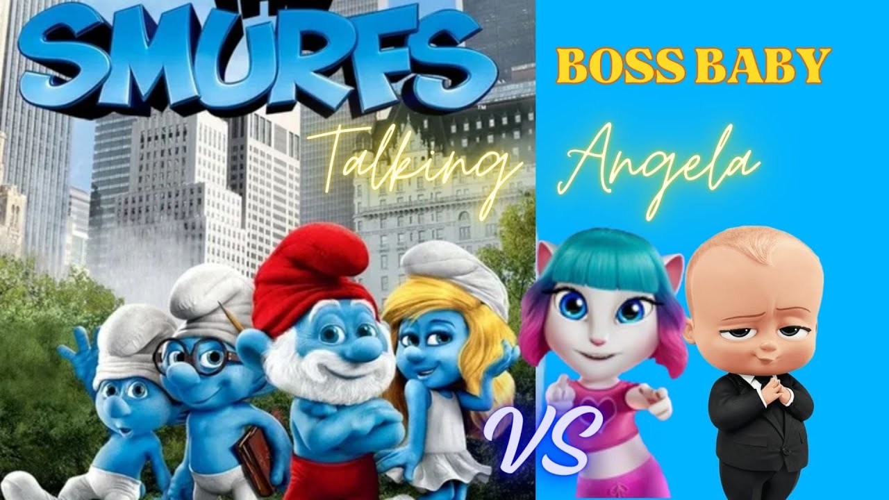 My Talking Angela 2 vs Smurfs and Boss Bebby |cosplay { - YouTube