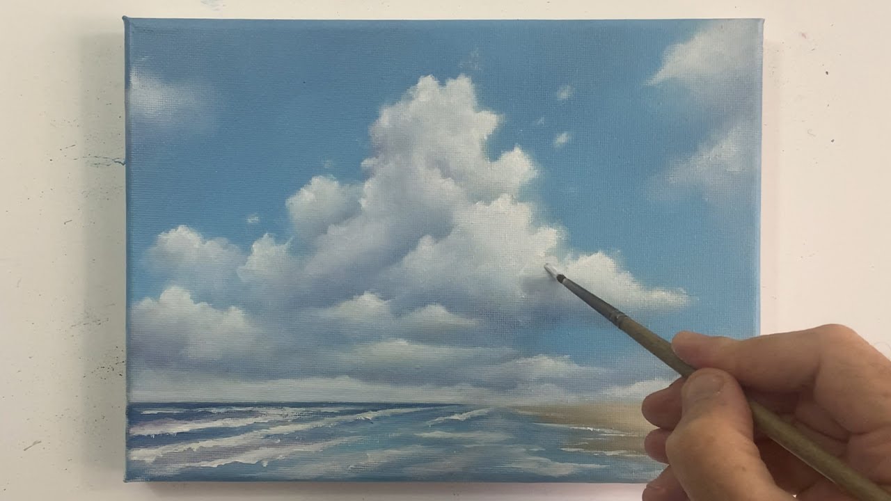 Seascape painting For Beginners / Time-Lapse Oil Painting Tutorial ...