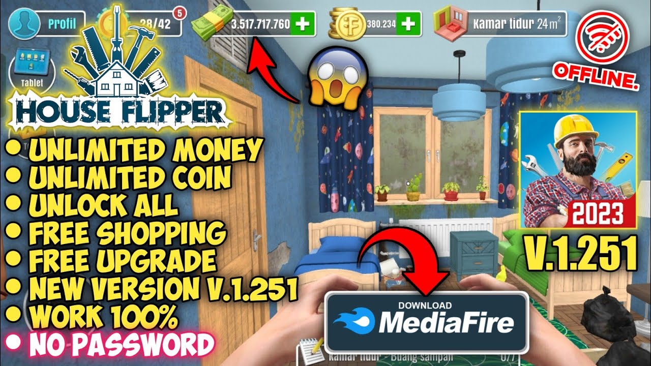House Flipper Mobile Mod Apk V.1.251 New Version 2023 | Unlimited Money ...