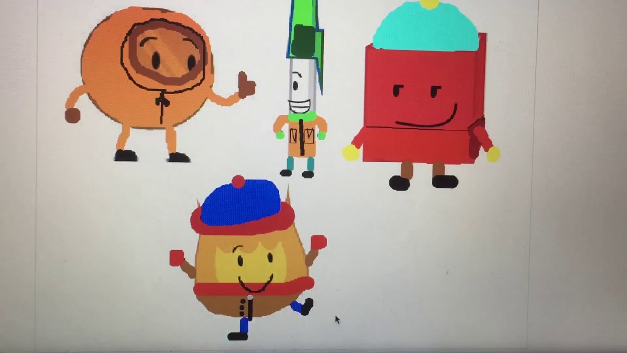 Coiny, Pen, Blocky, and Firey as the South Park boys! - YouTube