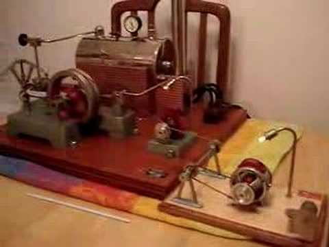 Jensen 50 steam engine, 15D ac/dc generator - YouTube
