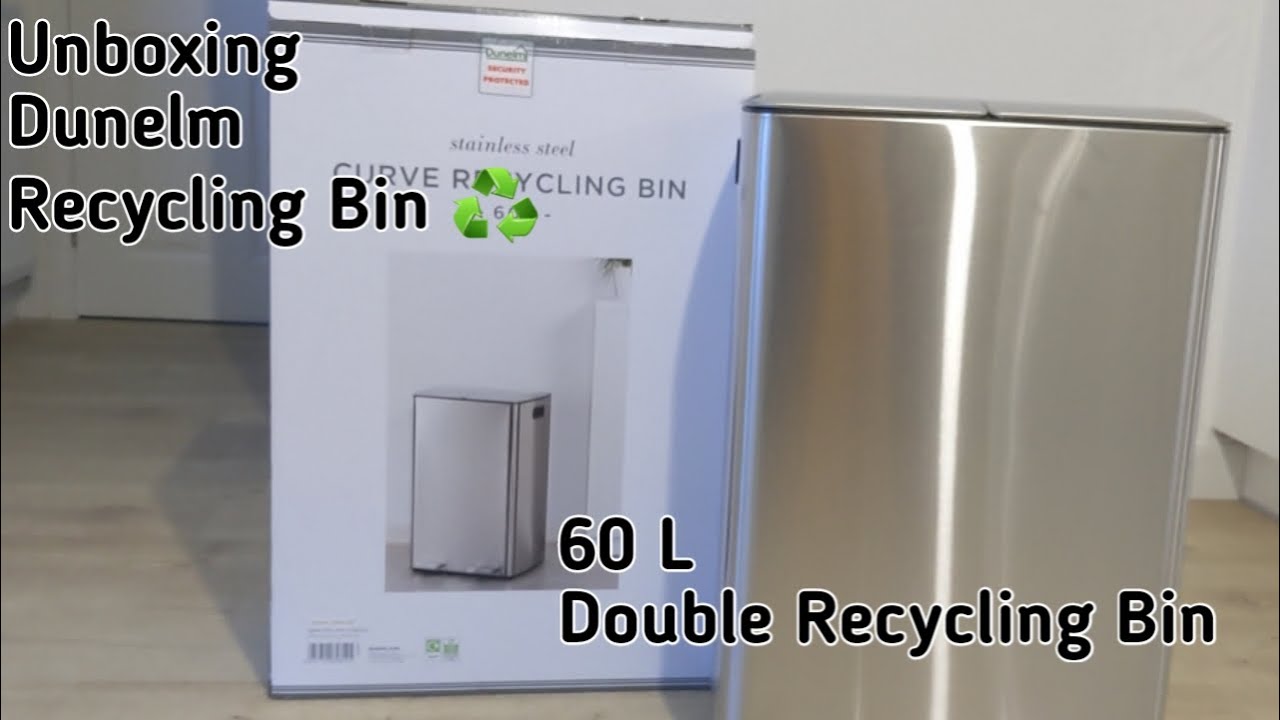 Dunelm, UK Stainless Steel Curve Recycling Bin - YouTube
